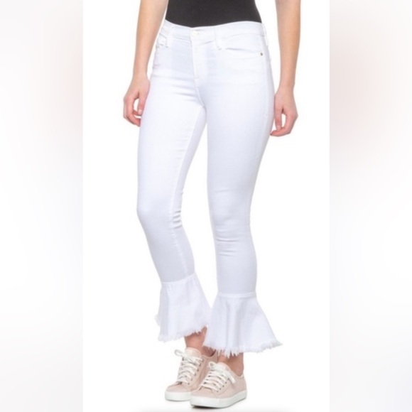Frame Denim | Jeans | Frame Denim Le Skinny De Jean Crop Ruffle Hem | Poshmark
